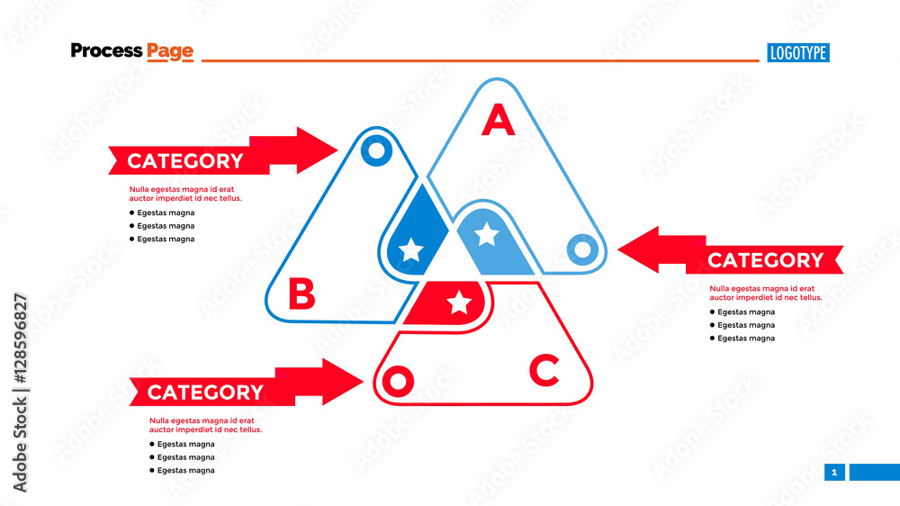 Triangle Venn Diagram Slide Template Stock Vector | Adobe Stock