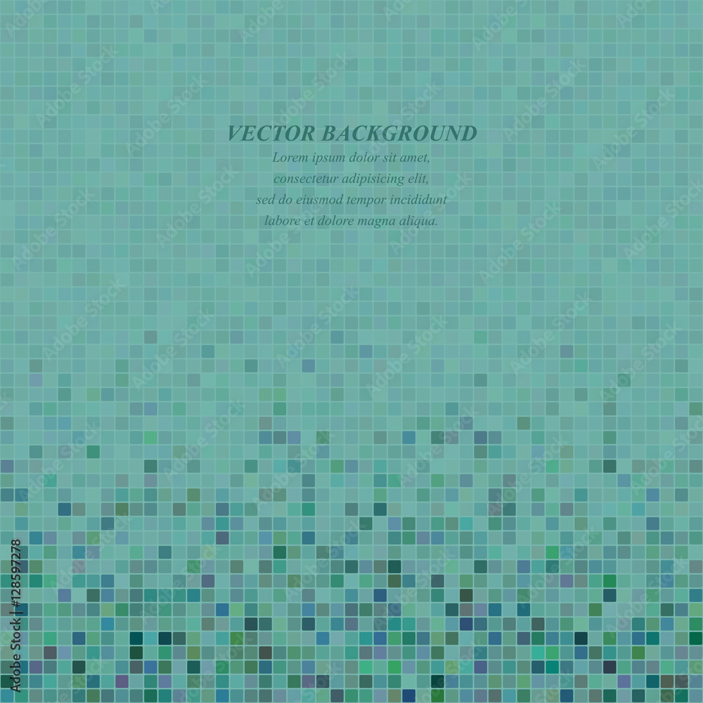 Teal abstract pixel square mosaic background Stock Vector | Adobe Stock