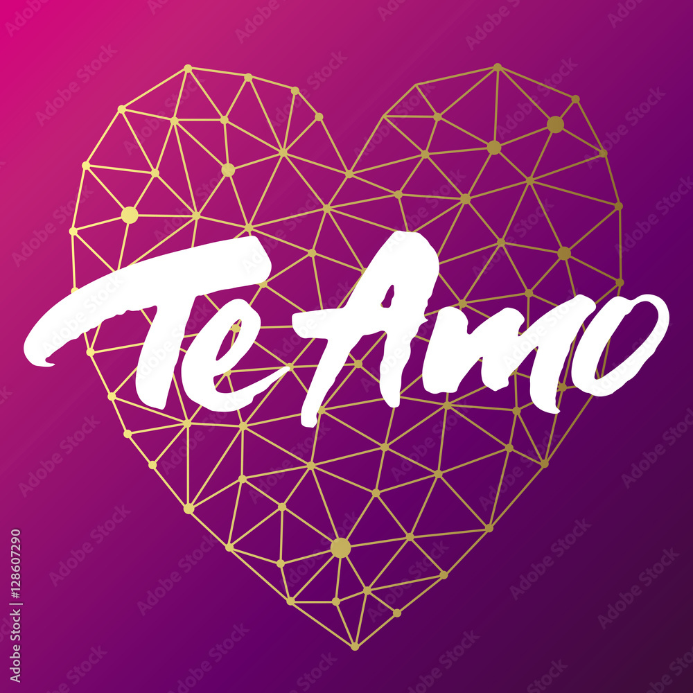 Love card design Te Amo Stock Vector | Adobe Stock