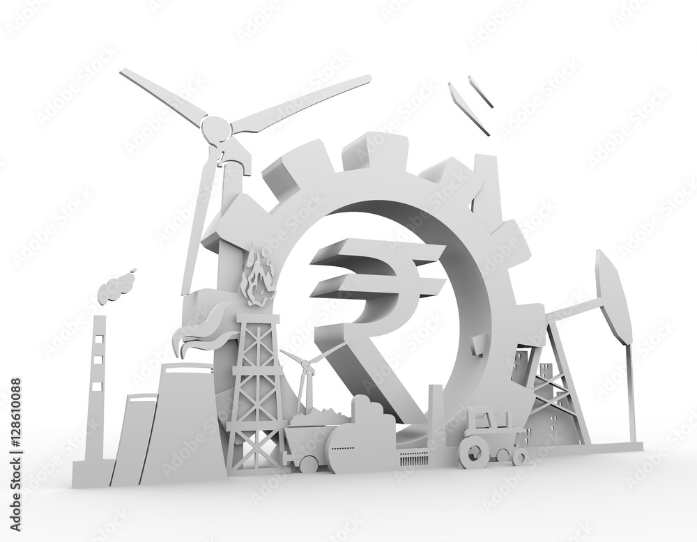 Energy and Power icons set on blueprint backdrop. Sustainable energy ...
