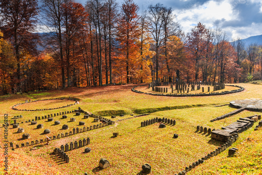 Romania, Sarmizegetusa Regia. Dacian ruins Fortress. Stock Photo ...