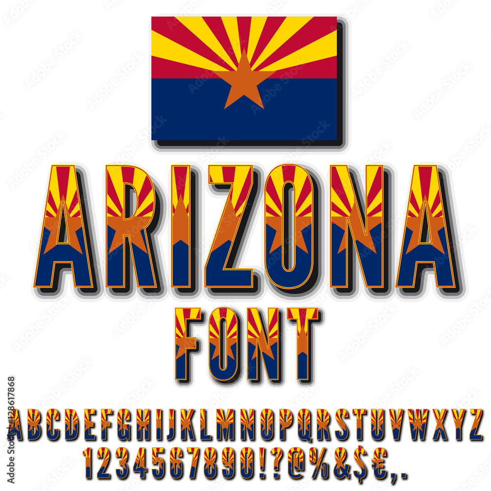 USA state font Stock Vector | Adobe Stock