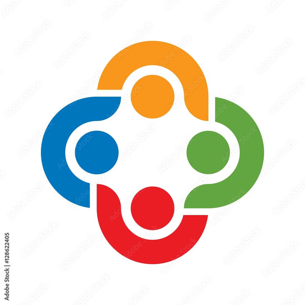 Teamwork Logo,People logo.Colorful People Flower Logo Human social ...