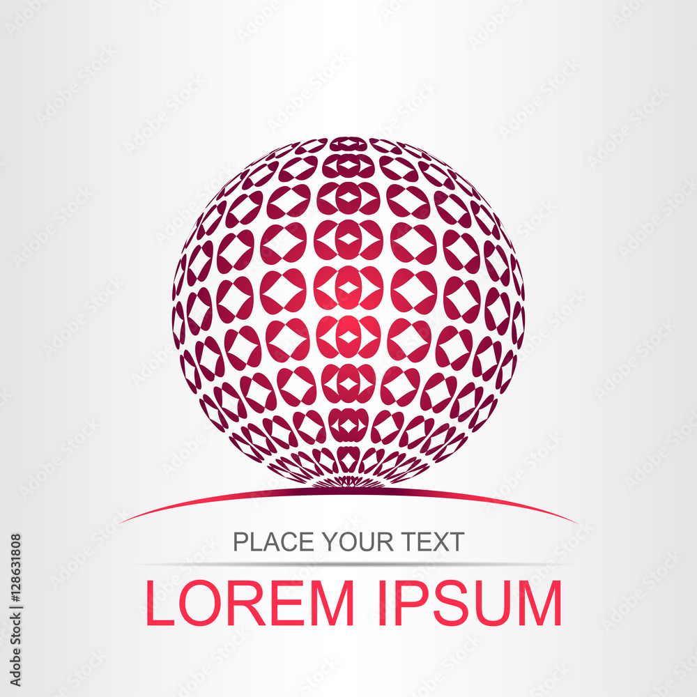 Logo of a stylized sphere with abstract shapes Stock Vector | Adobe Stock