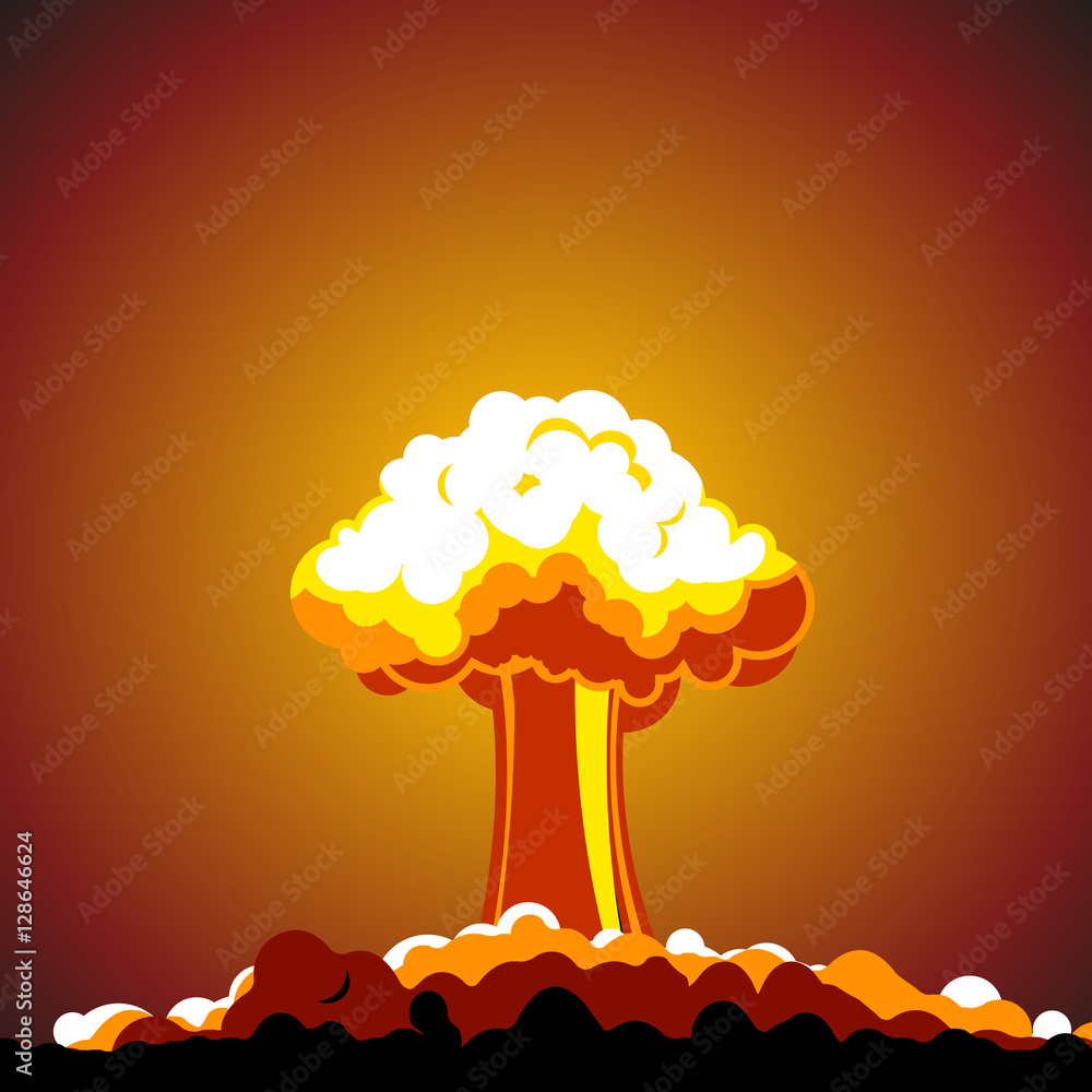 Vetor de Cartoon Nuclear explosion, vector illustration do Stock ...