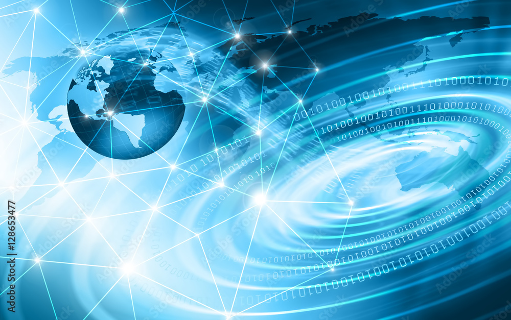 Best Internet Concept of global business. Globe, glowing lines on ...