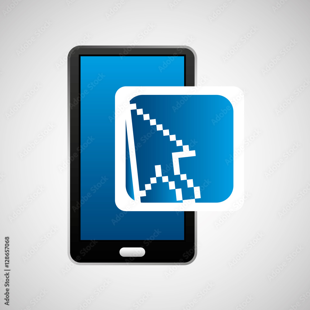 mobile phone icon cursor social media vector illustration eps 10 Stock ...