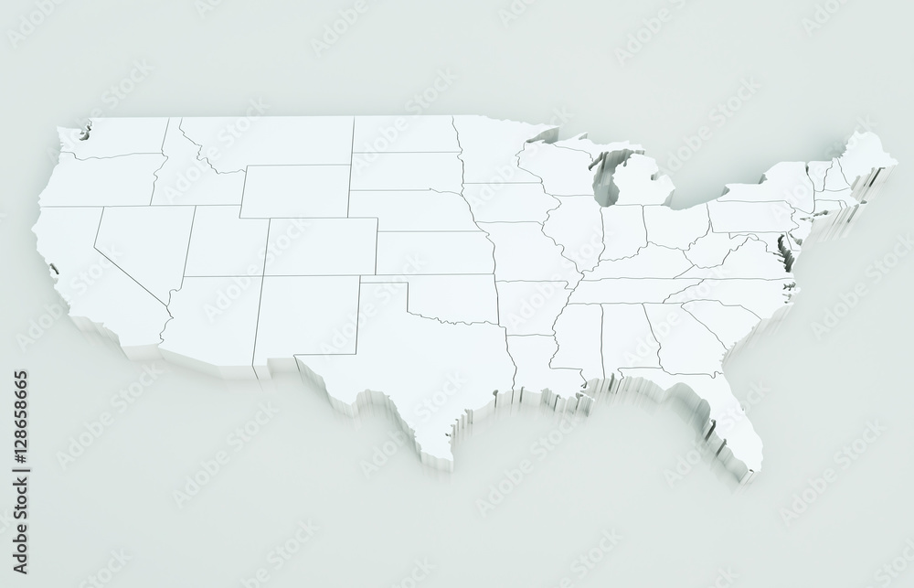 Map of USA. Highly detailed 3D rendering Stock Illustration | Adobe Stock