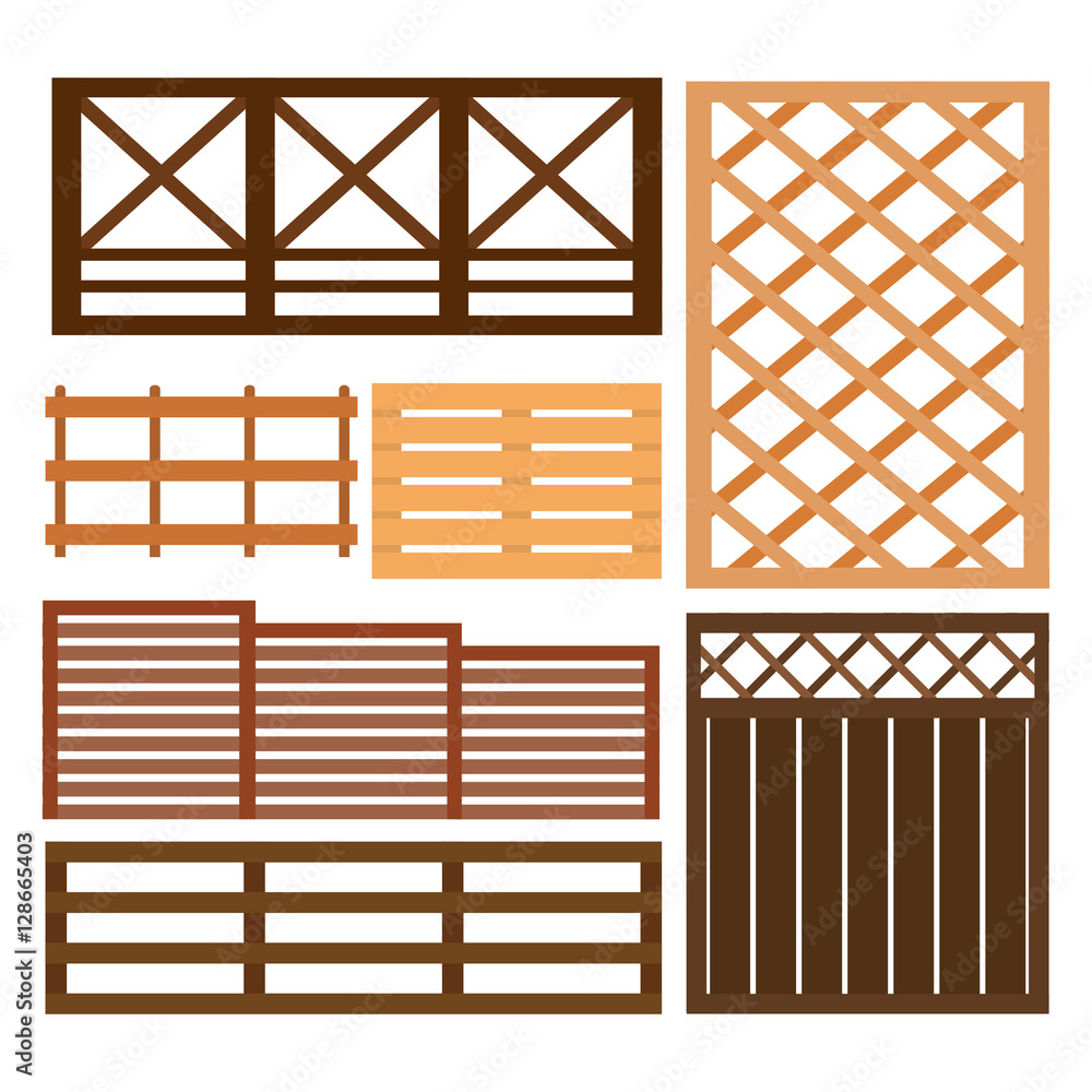 fence design elements Stock Vector | Adobe Stock