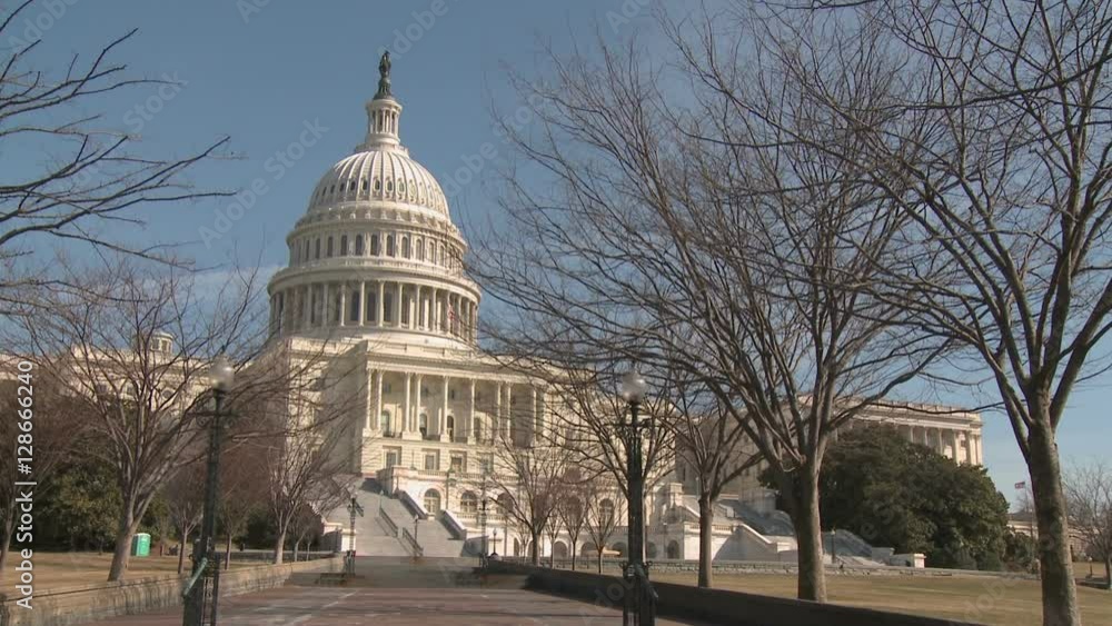 United States Capitol Building on Recess. Distant shot of the building ...