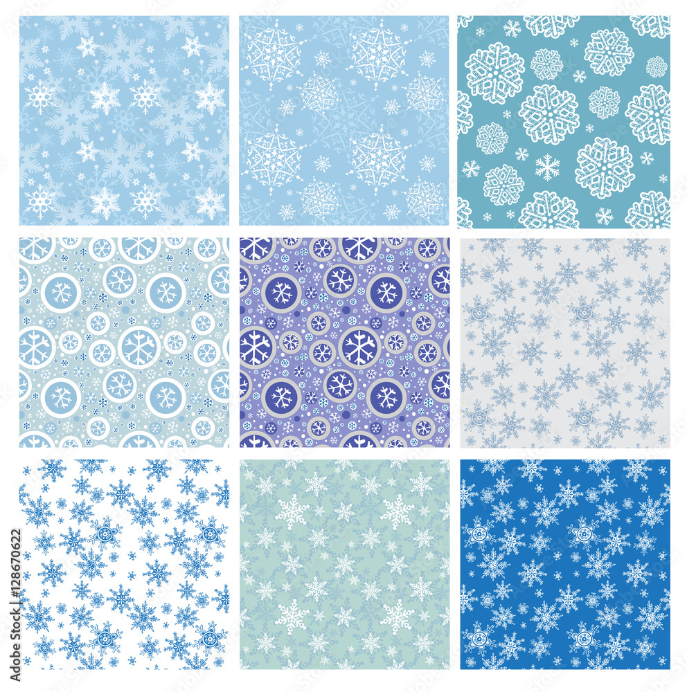 Winter seamless backgrounds. Stock Vector | Adobe Stock