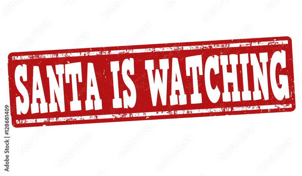 Vecteur Stock Santa is watching sign or stamp | Adobe Stock