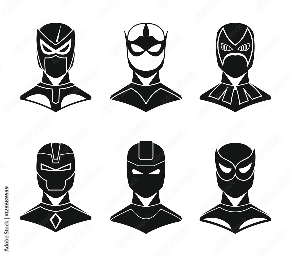Black And White Superhero Vector