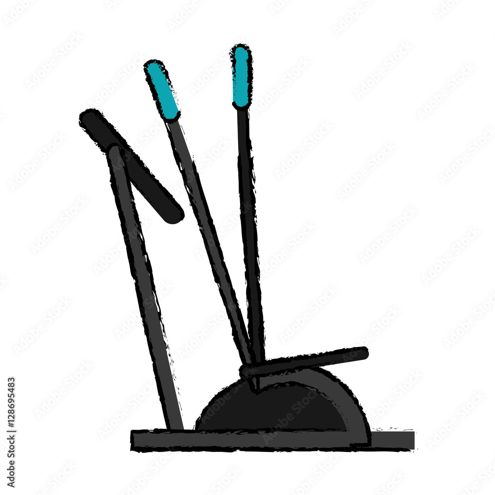 drawing elliptical walker trainer machine gym vector illustration eps ...