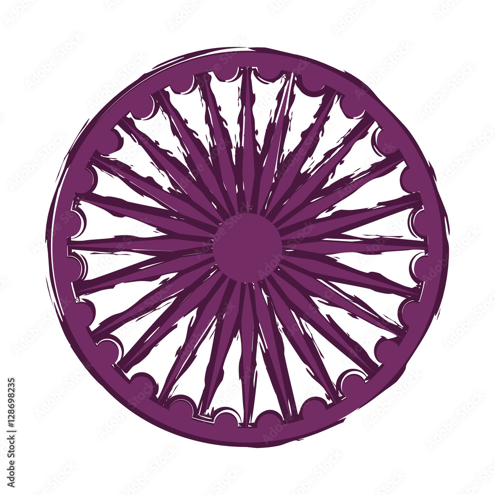 Ashoka Chakra symbol icon vector illustration graphic design Stock ...
