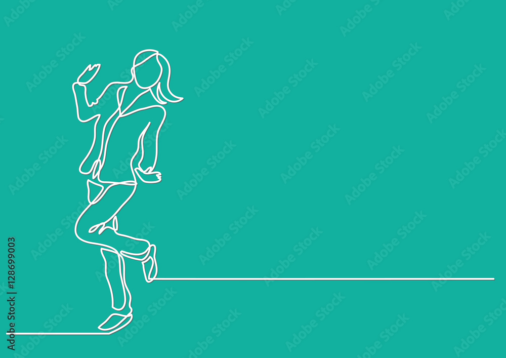 continuous line drawing of happy woman Stock Vector | Adobe Stock