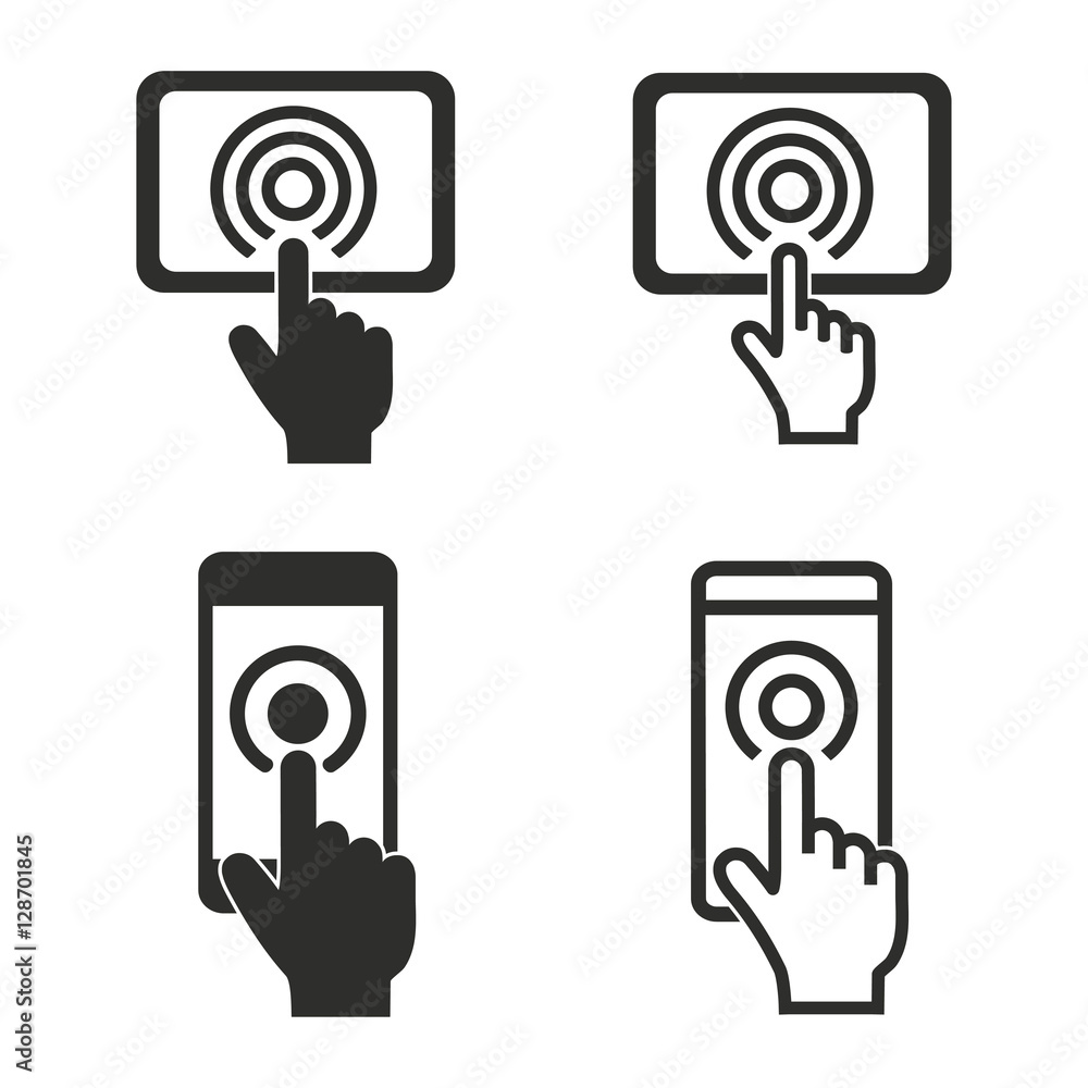 Digital interaction icon set. Stock Vector | Adobe Stock