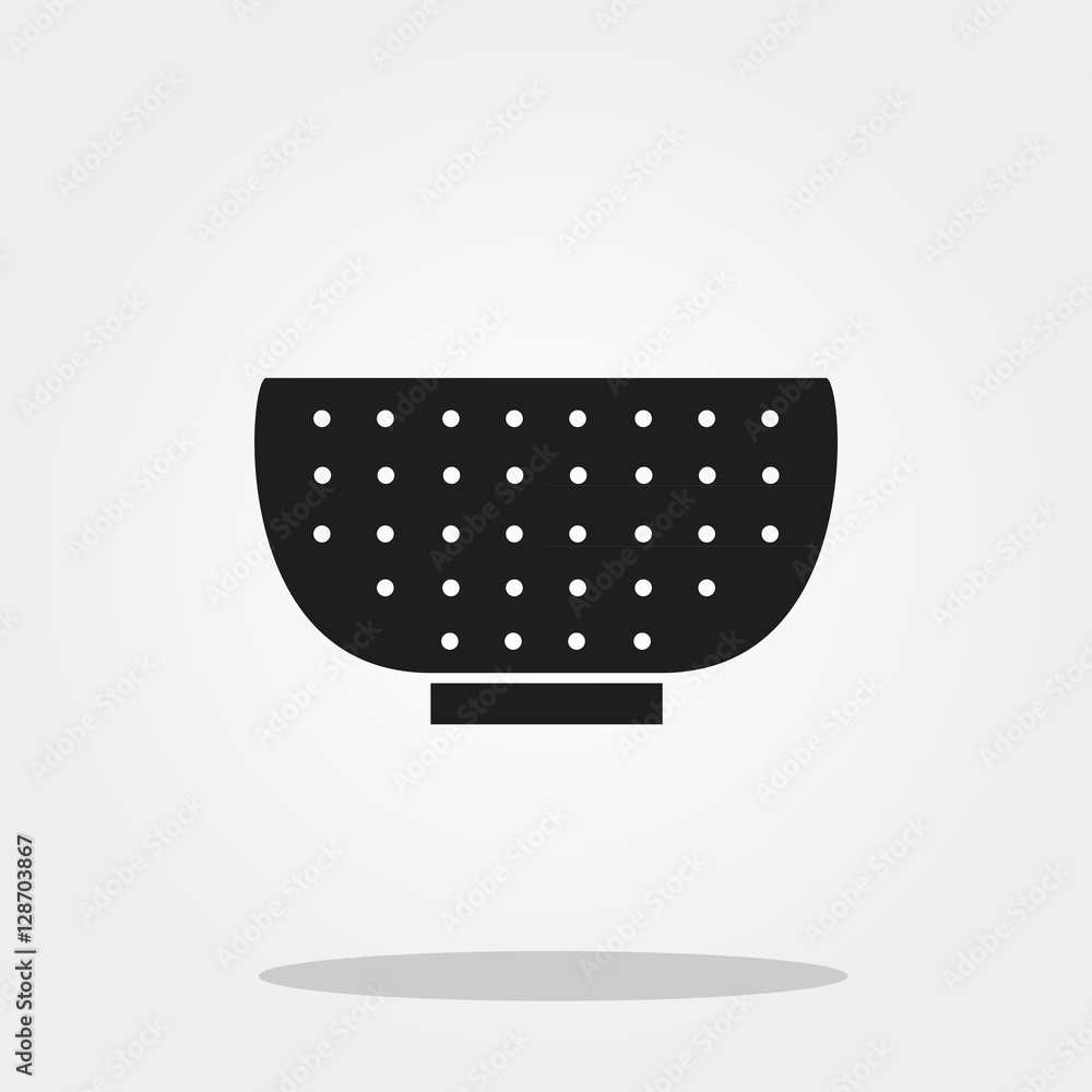 Colander cute icon in trendy flat style isolated on color background ...