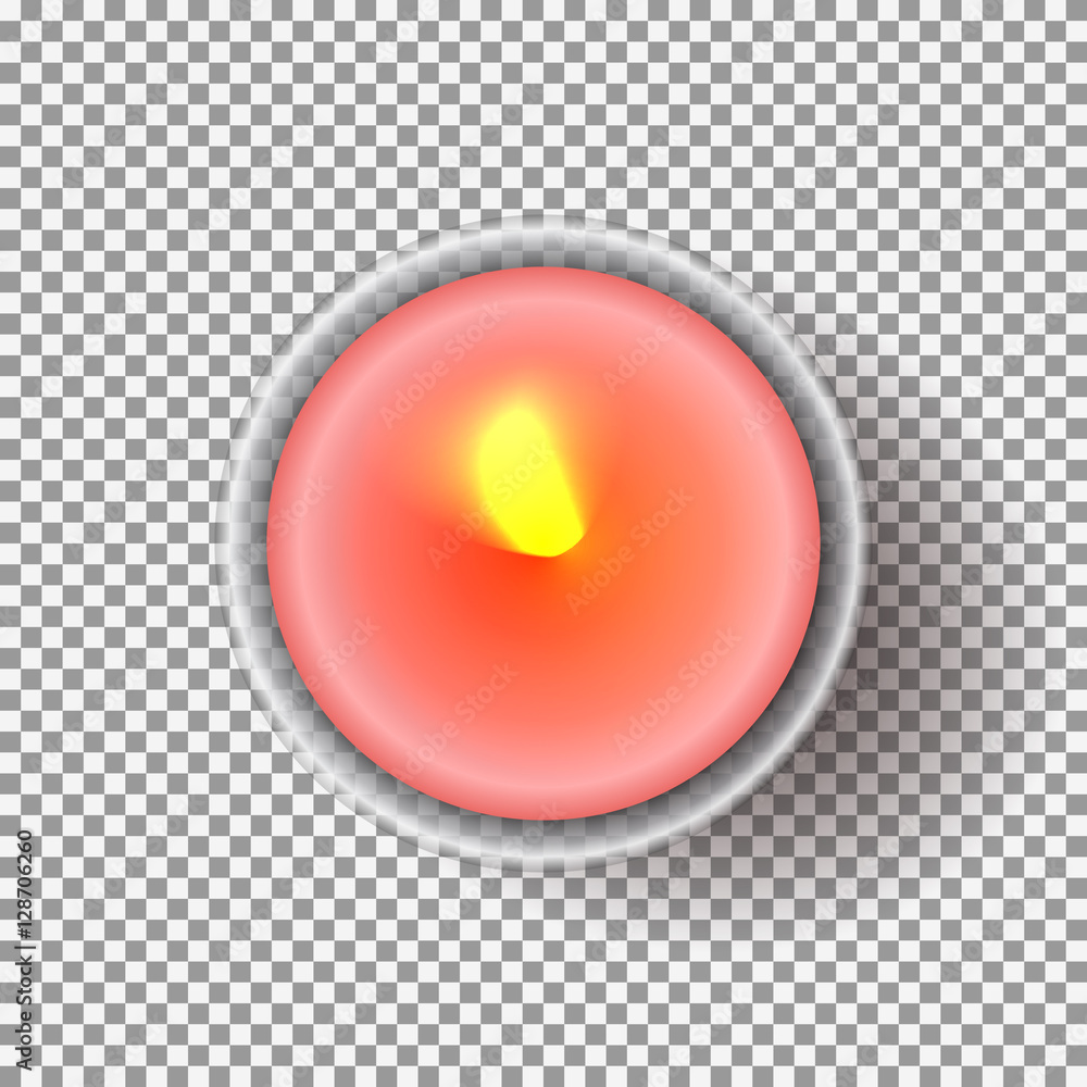 Realistic candle isolated on transparent backdrop. Vector illustration ...