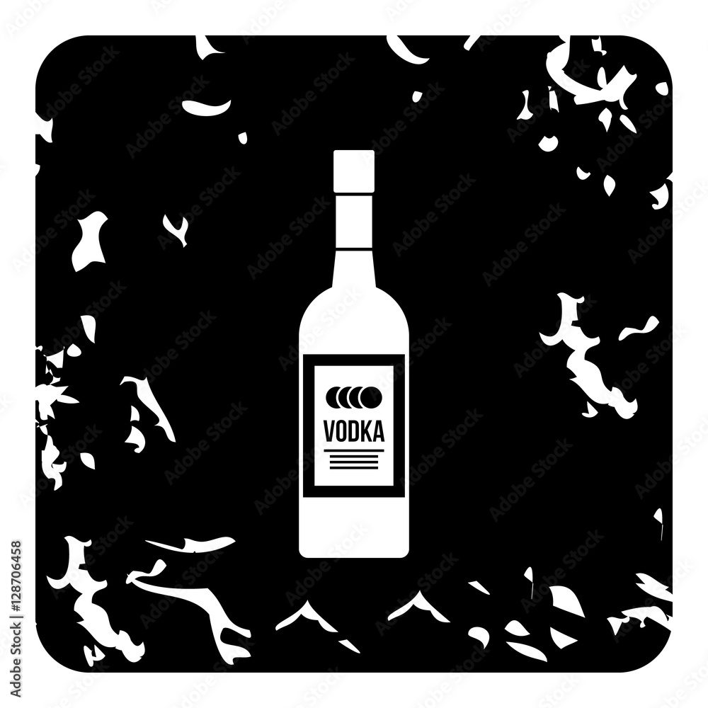 Bottle of vodka icon. Grunge illustration of bottle of vodka vector ...