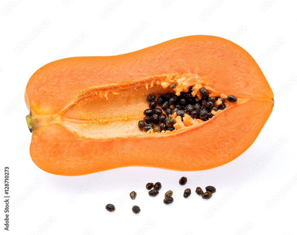 papaya isolated on white background Stock Photo | Adobe Stock