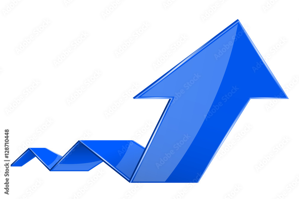 Blue up rising arrow Stock Vector | Adobe Stock