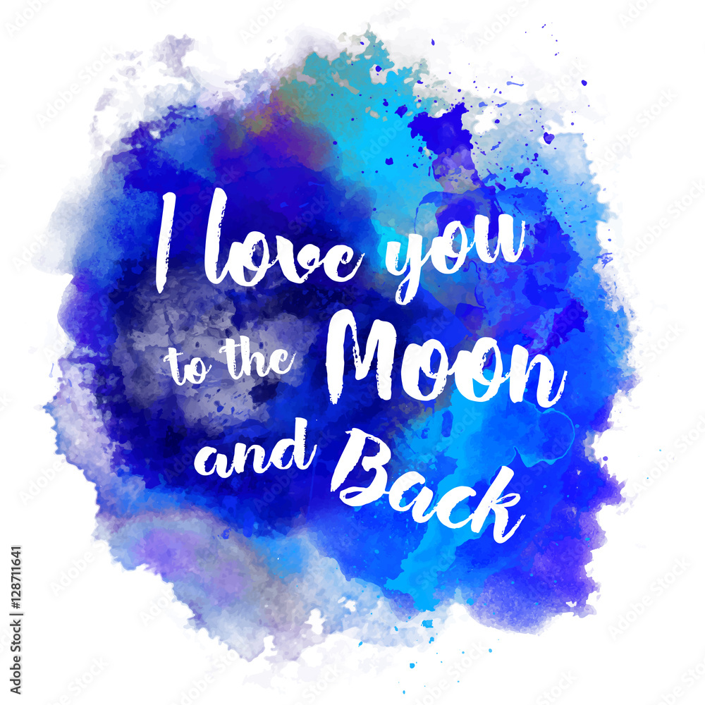 Hand drawn text design on watercolor background. Vector illustration ...