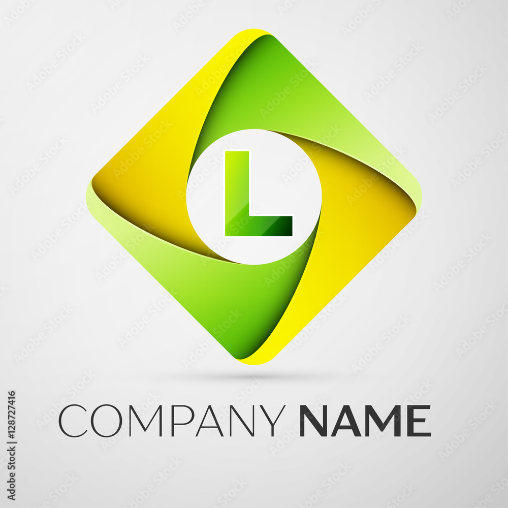 Vetor de Letter L vector logo symbol in the colorful rhombus. Vector ...