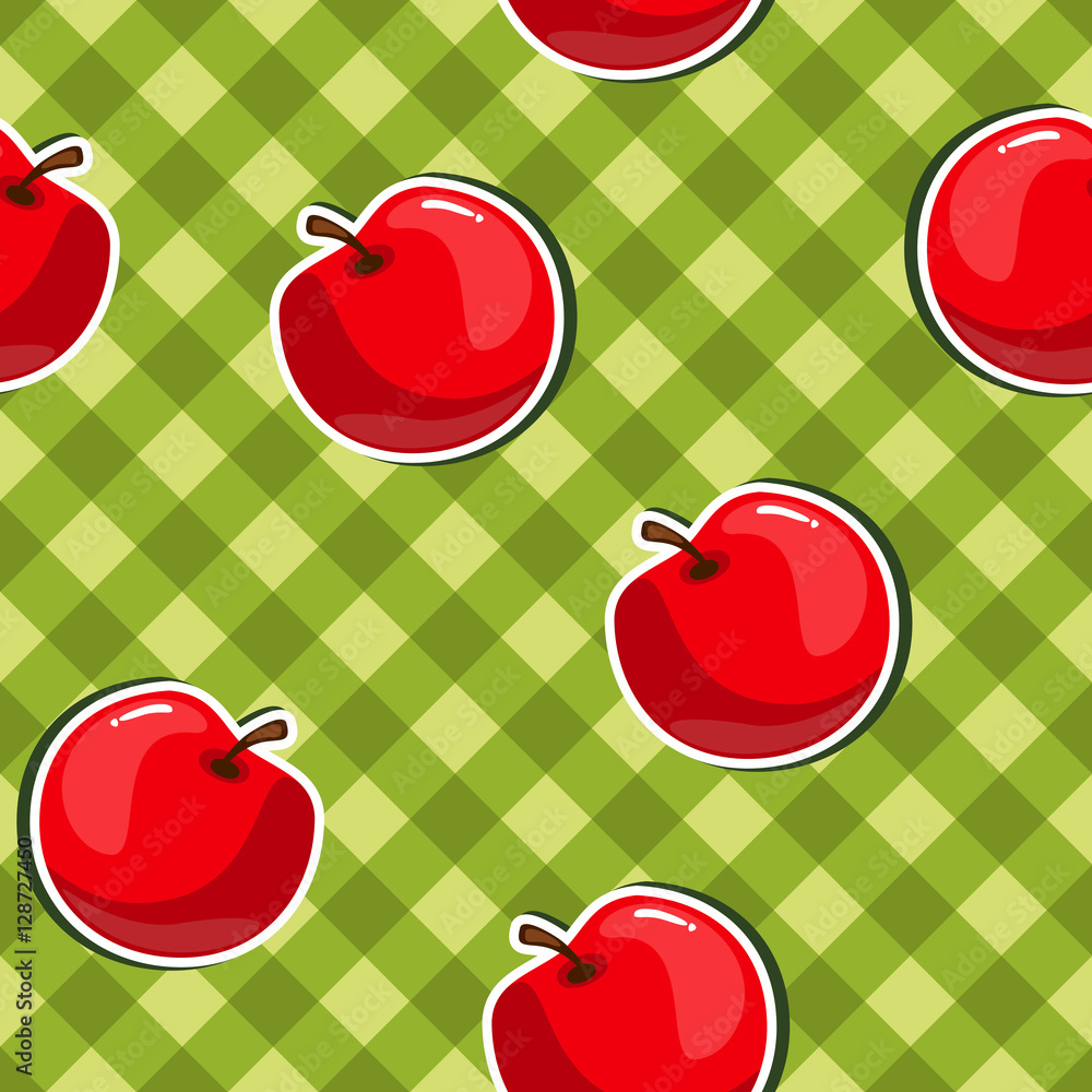 Seamless texture with apple Stock Vector | Adobe Stock