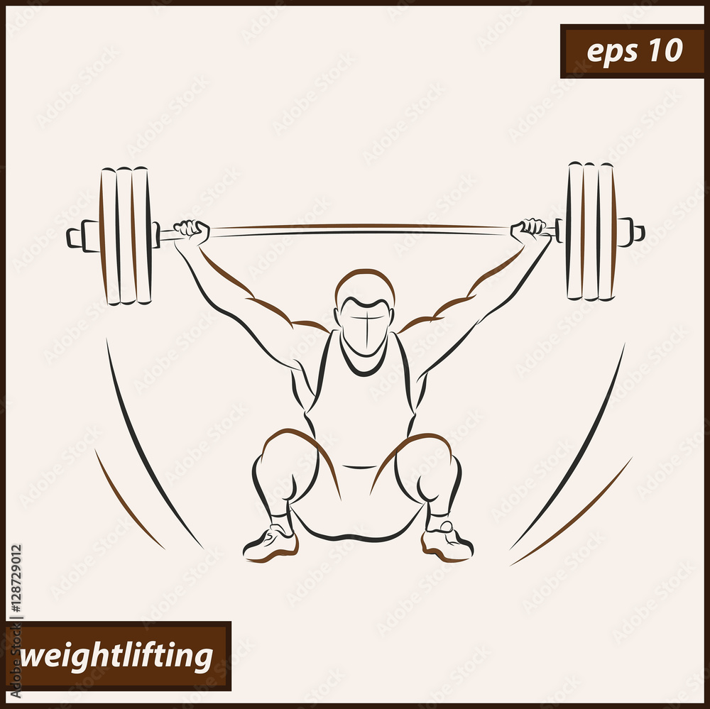 Vector illustration. Illustration shows a athlete raises the bar. Sport ...