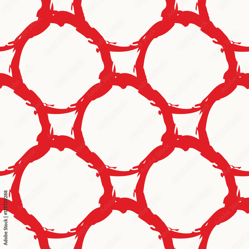 Abstract red seamless pattern from circles. Vector illustration Stock ...