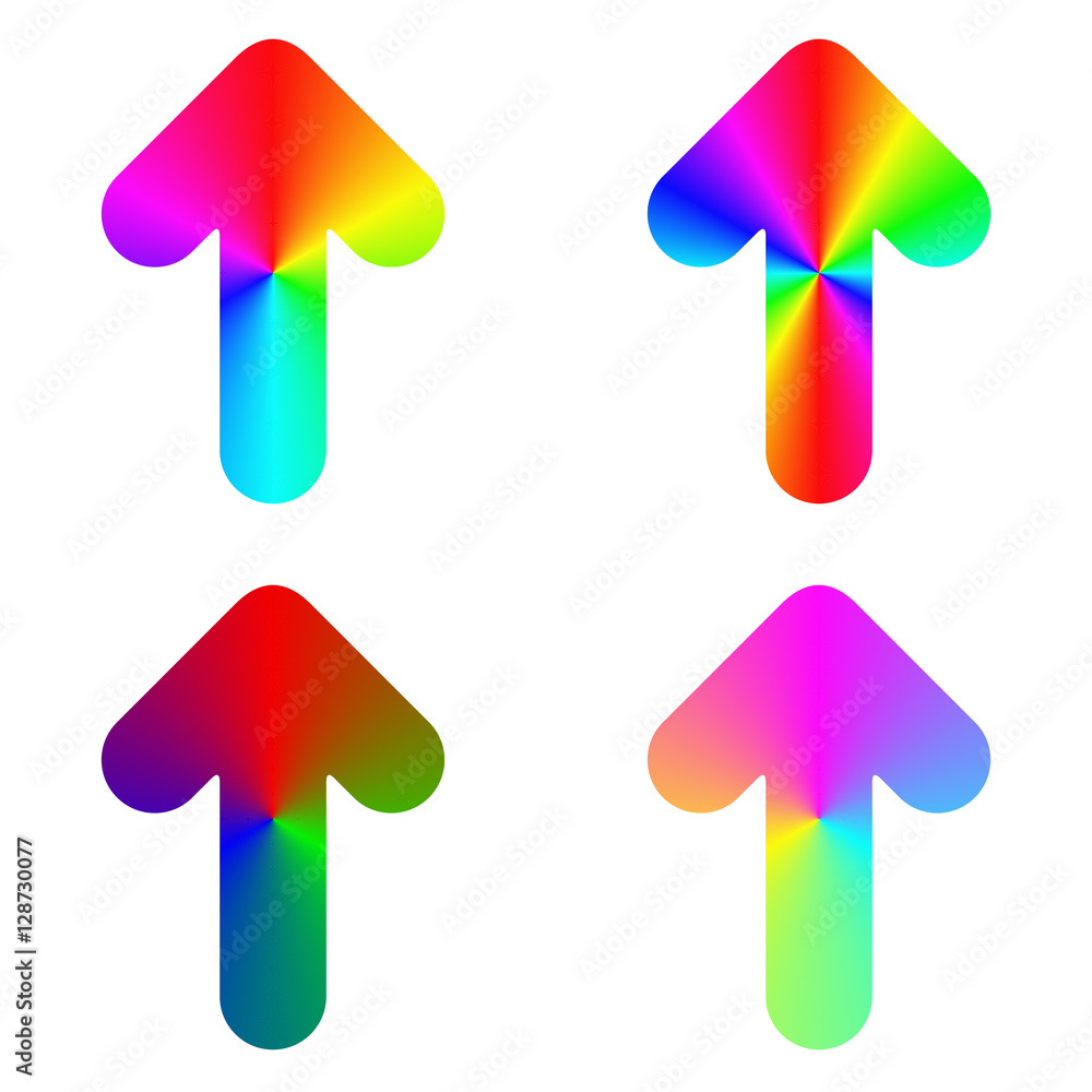 Rounded gradient rainbow arrow icon design set Stock Vector | Adobe Stock