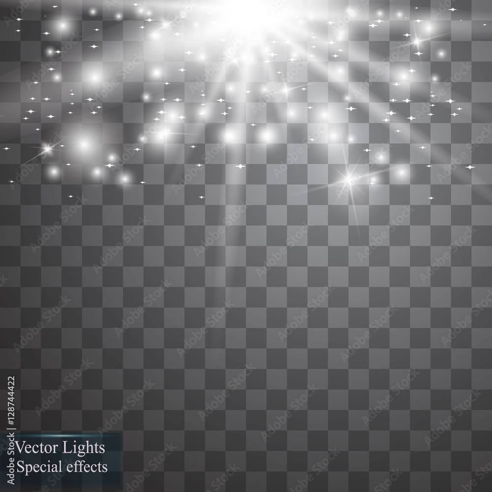 Vector white glitter wave abstract illustration. White star dust trail ...