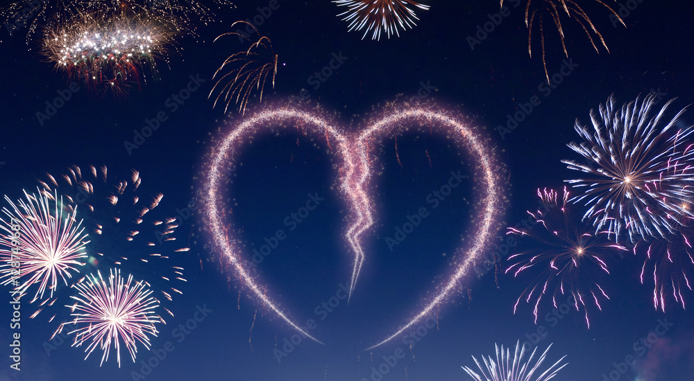 Fireworks Heart Photography
