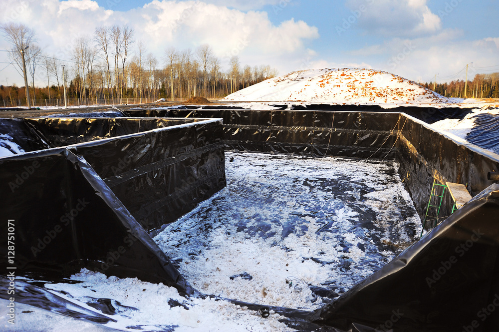 Construction of a new landfill for the storage of garbage and waste ...