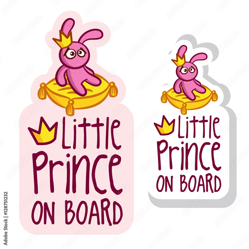 Little Prince on Board Sticker Set Stock Vector | Adobe Stock