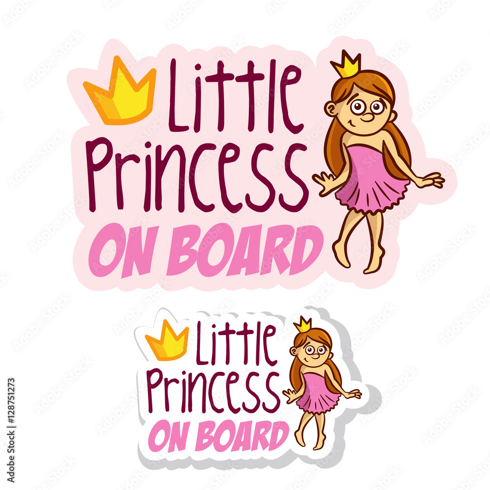 Little Princess on Board Sticker Set Stock Vector | Adobe Stock