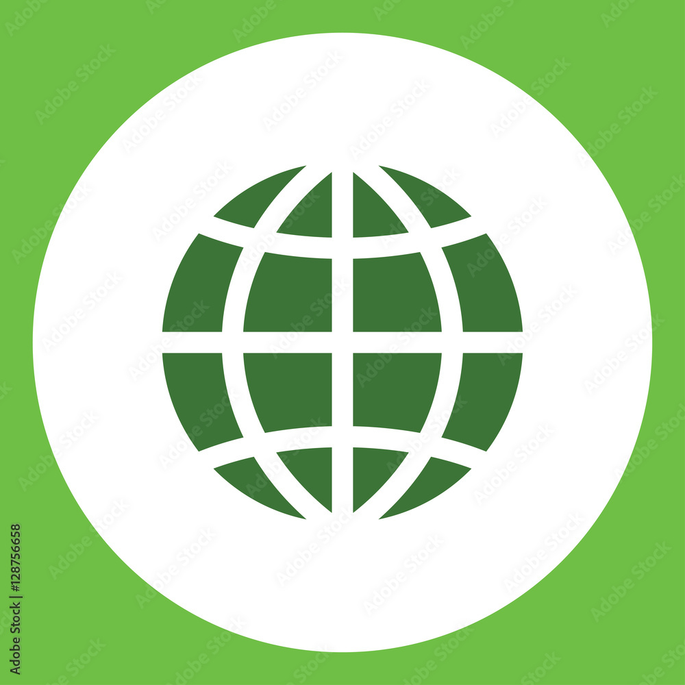world, earth, globe, planet simple green icon in circle Stock Vector ...