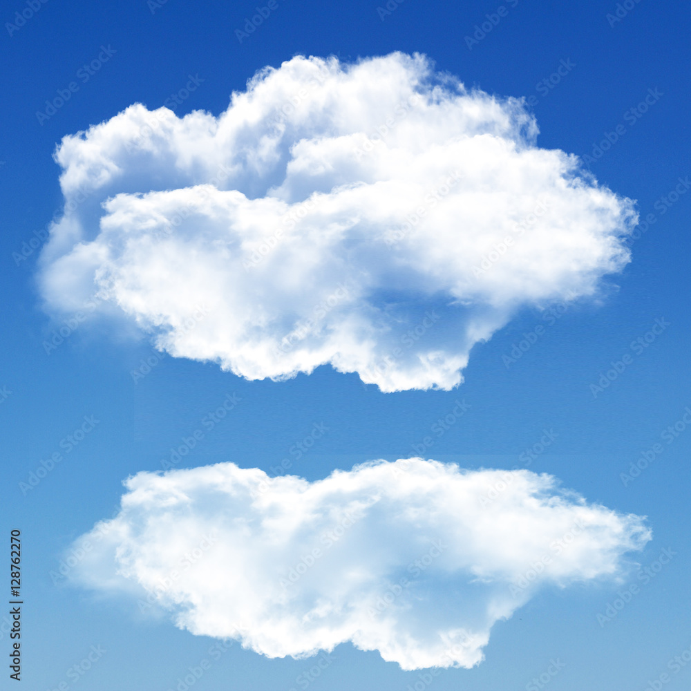 Two white clouds isolated over blue background Stock-Illustration ...