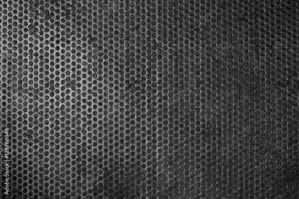 Old black metal texture. Iron background. Perforated sheet metal. Black ...
