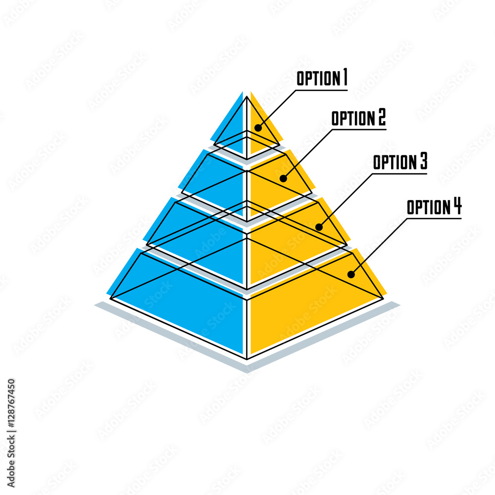 Infographics element, 3d layered pyramid, vector illustration. Stock ...