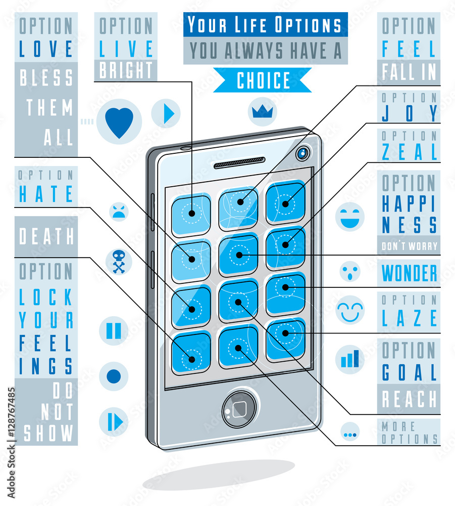 Infographics template, cell phone, smatphone options,vector illu Stock ...