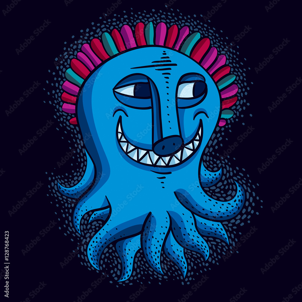 Vettoriale Stock Vector cute Halloween character ogre, fictitious ...