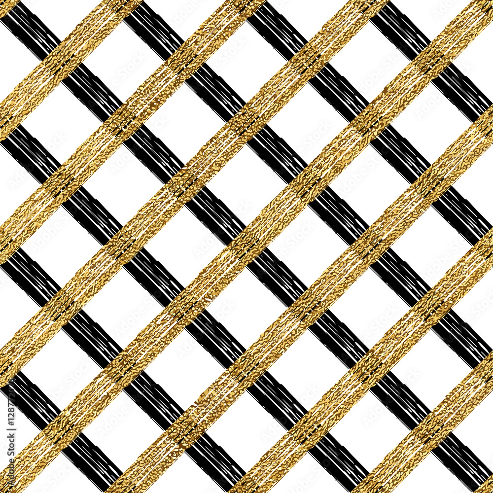 Gold black seamless pattern cage, silvery shiny and black background of ...
