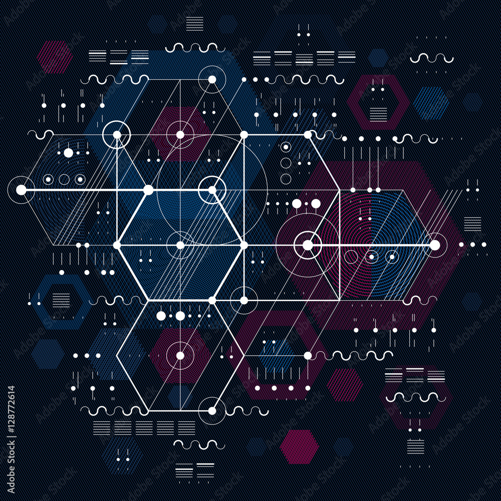 Vetor de Future technology vector drawing, industrial wallpaper ...