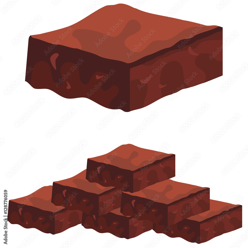 Chocolate Fudge Brownies Stock Vector | Adobe Stock