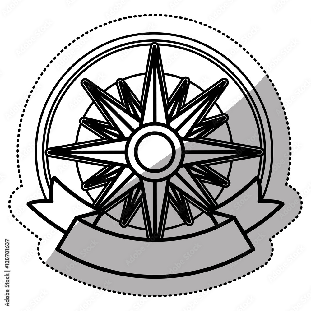 Compass icon. Instrument tool navigation location and object theme ...