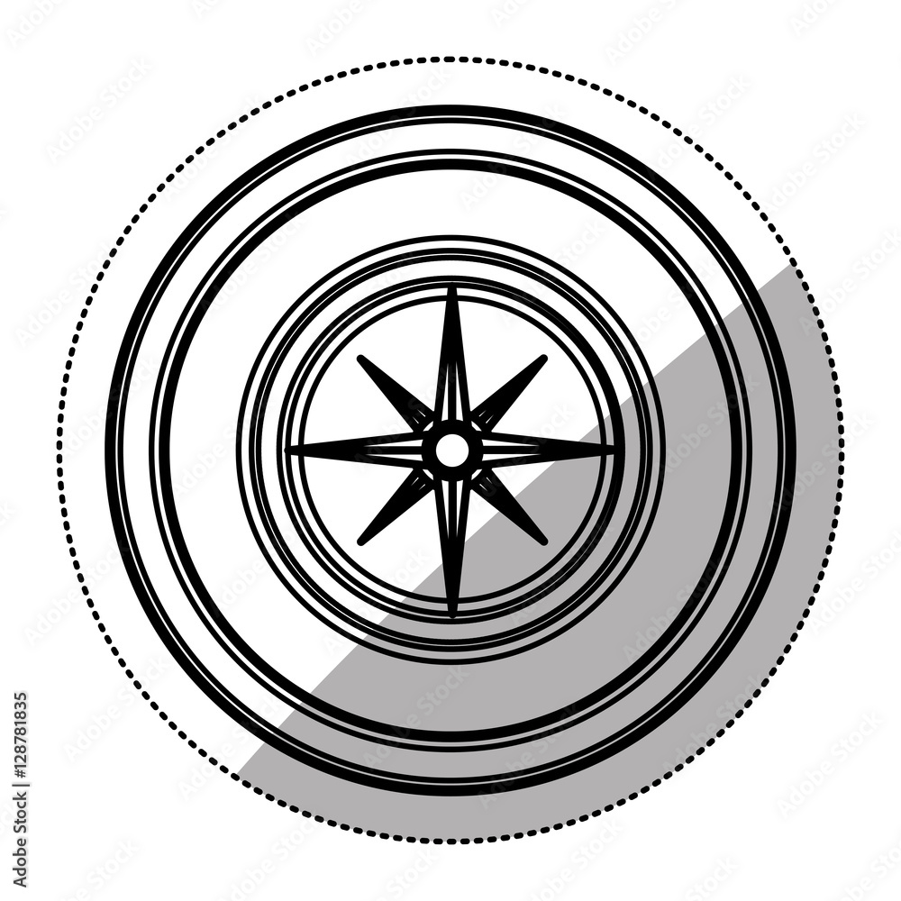 Compass icon. Instrument tool navigation location and object theme. Isolated design. Vector ...