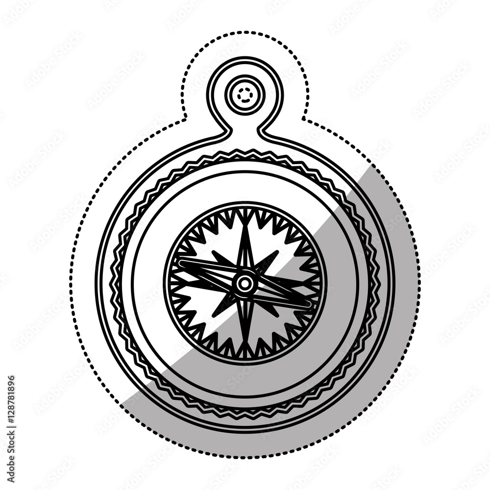 Compass icon. Instrument tool navigation location and object theme. Isolated design. Vector ...