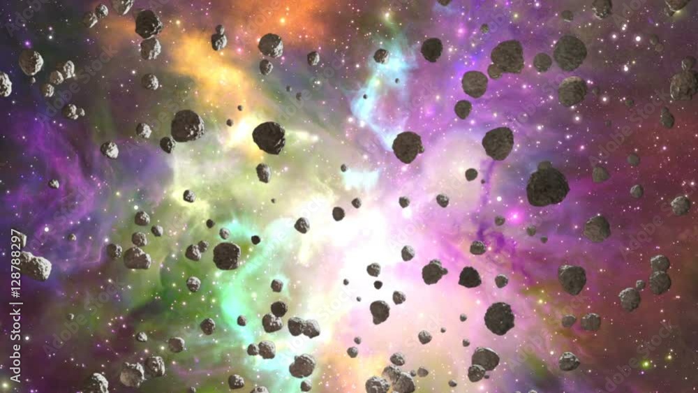Meteors flying through nebula, Abstract Loopable Background Stock Video | Adobe Stock